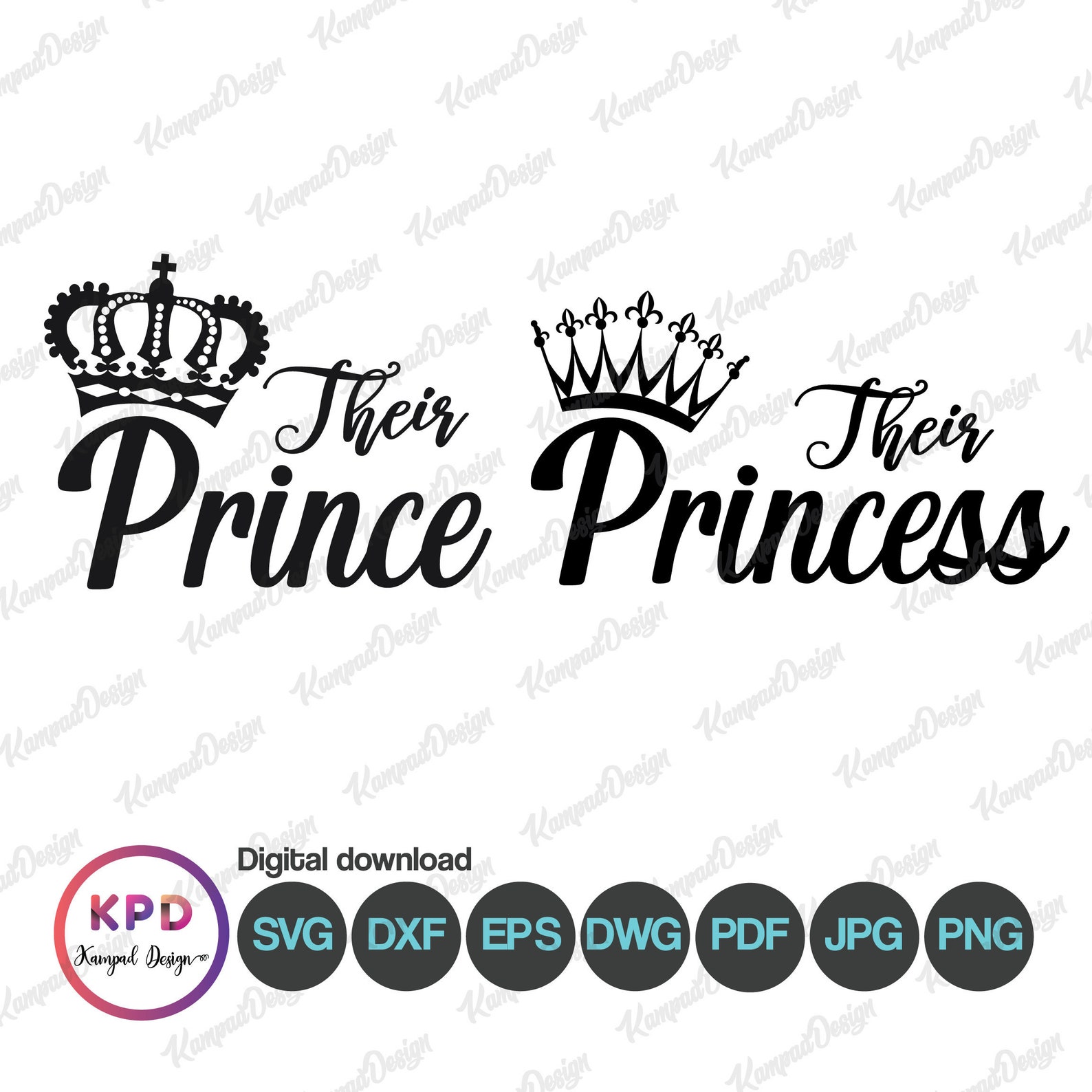 Prince Princess Crown SVG Royal Family SVG King Queen Svg | Etsy