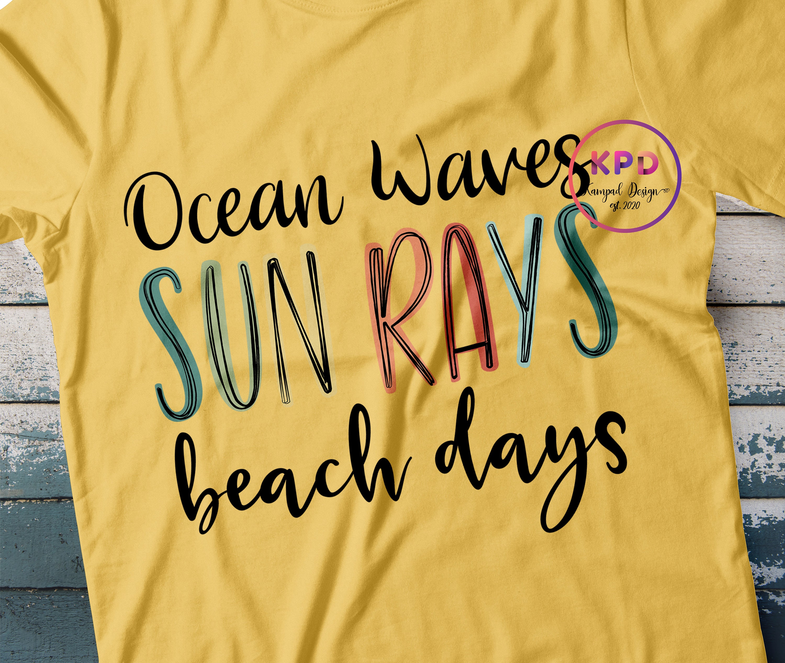 Ocean Waves Sun Rays Beach Days SVG | Ocean Waves SVG | Sun Rays SVG ...