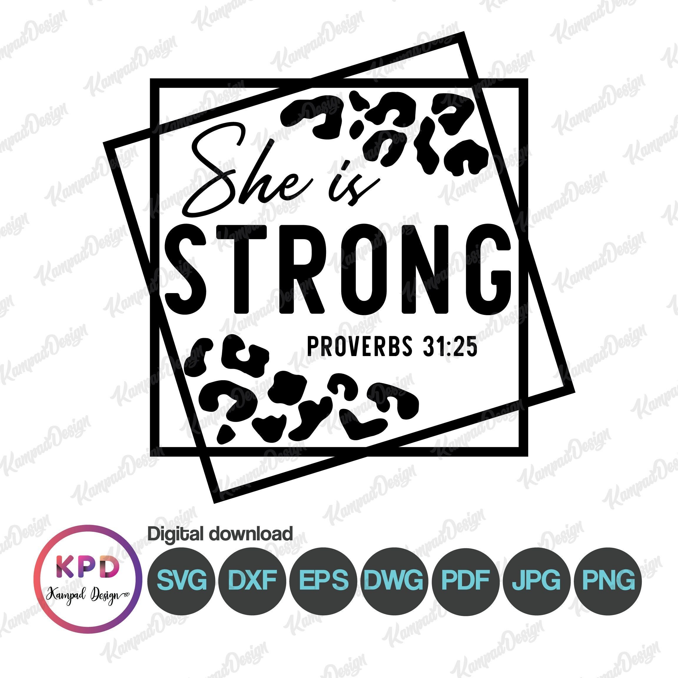 She is Strong SVG Female Strong SVG Woman Svg Bible | Etsy