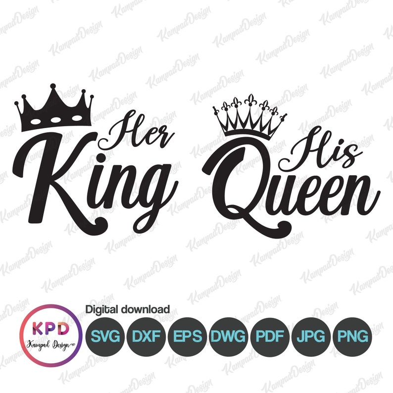 Her King Svg His Queen Svg King Queen Family SVG King - Etsy