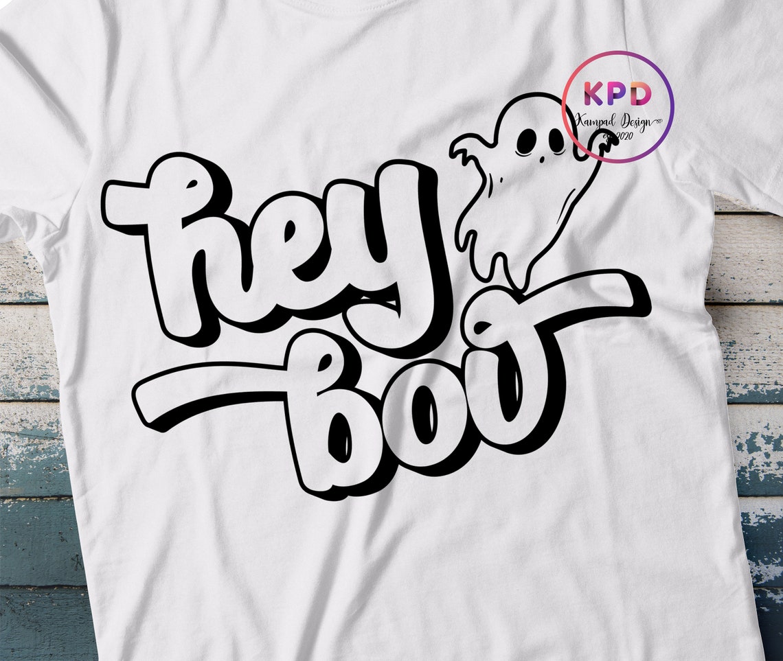 Hey Boo SVG BOO Svg Halloween Svg Sublimation Design - Etsy