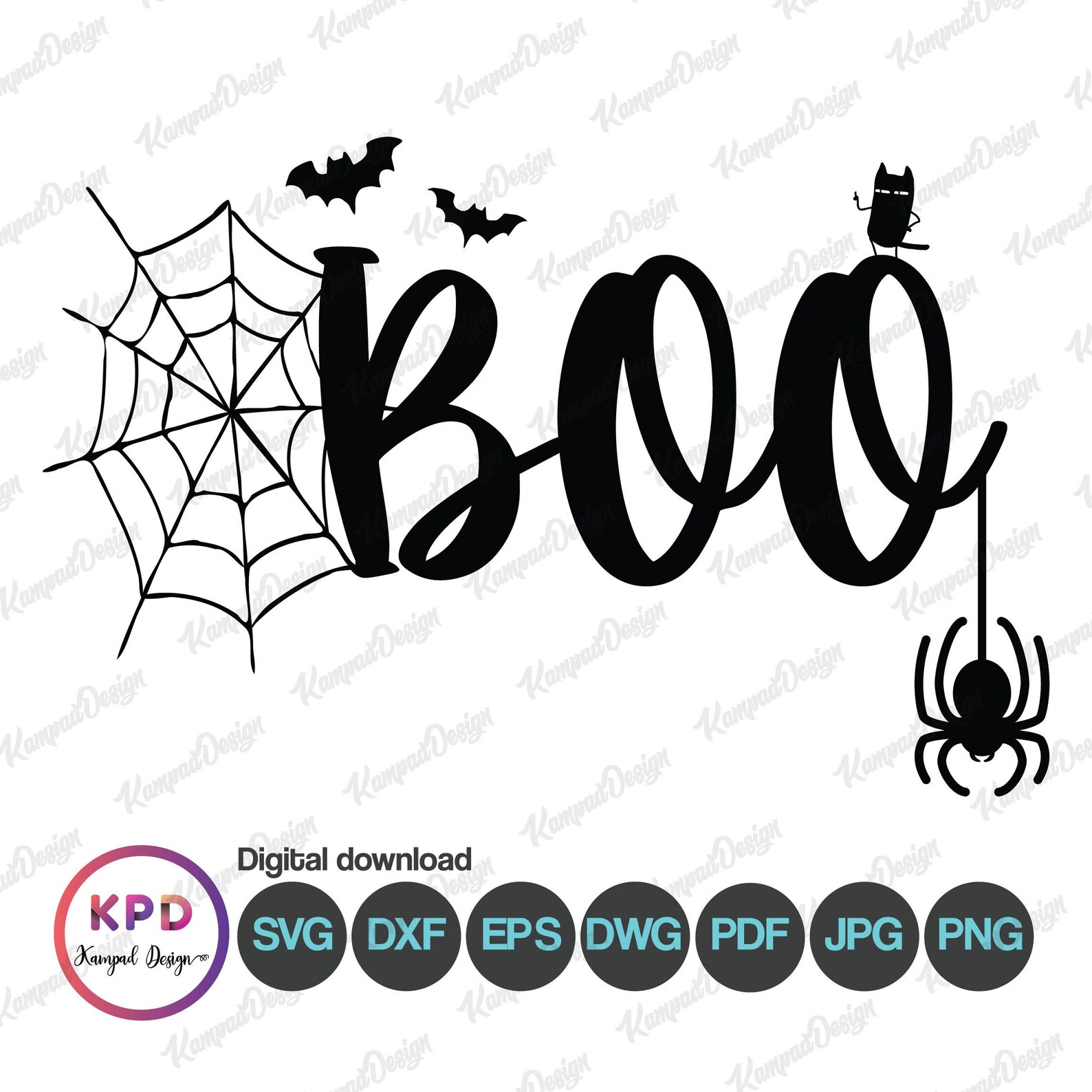 BOO SVG Halloween Svg Spiderweb Svg Sublimation Design | Etsy