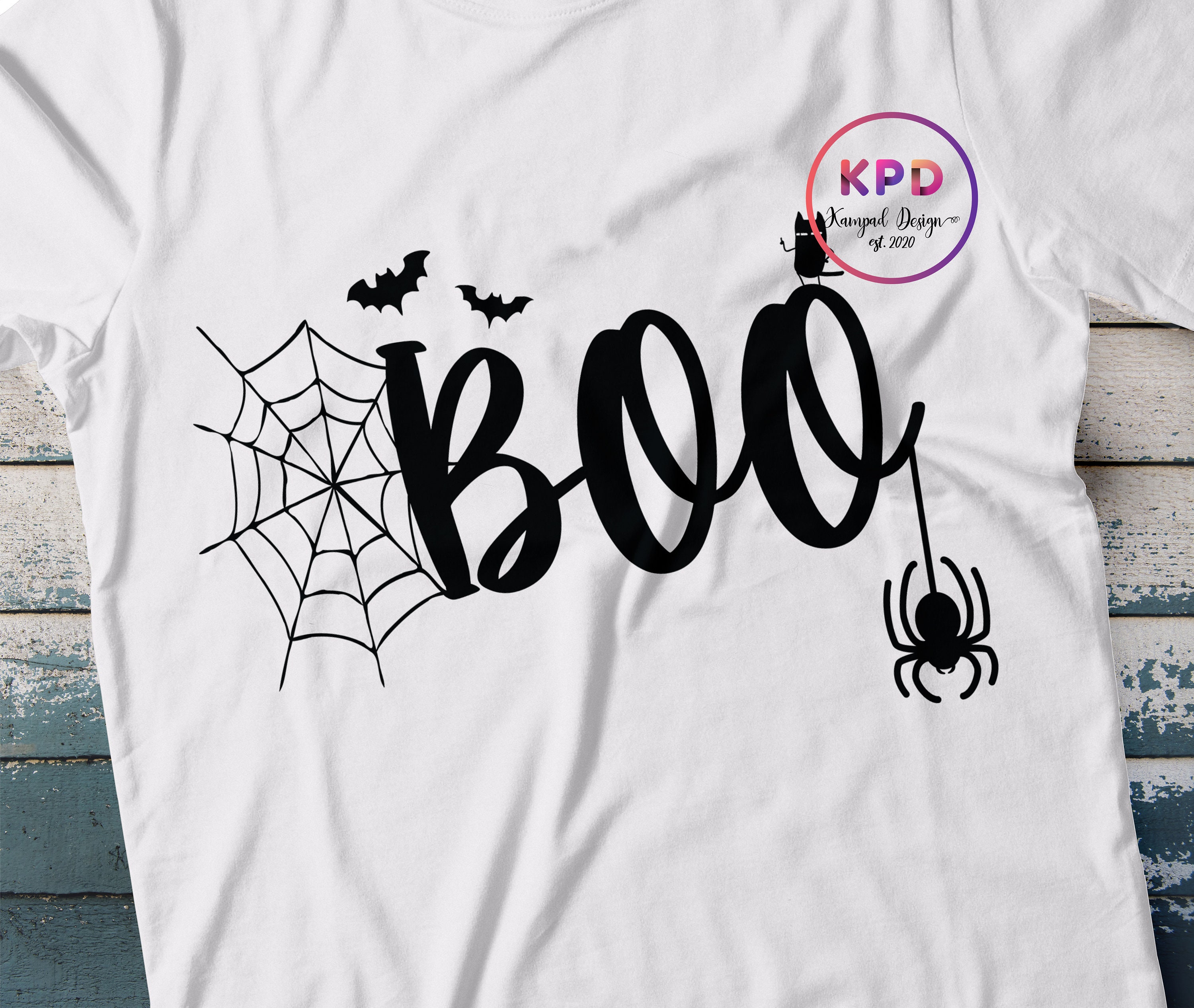 BOO SVG Halloween Svg Spiderweb Svg Sublimation Design | Etsy