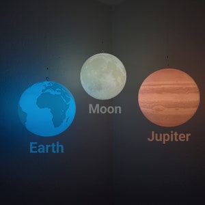 Hanging Planet Lamp, 8-inch Diameter, 16 Color LED, Remote and Touch ...