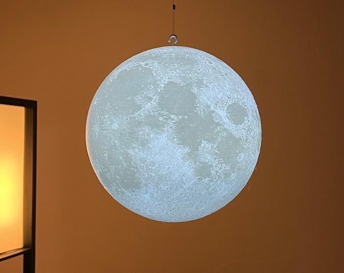 Hanging Moon Lamp, 8-inch Diameter, 16 Color LED, Touch Control ...