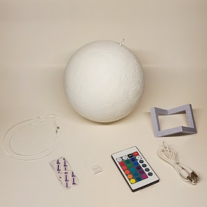 Hanging Planet Lamp, 8-inch Diameter, 16 Color LED, Remote and Touch ...