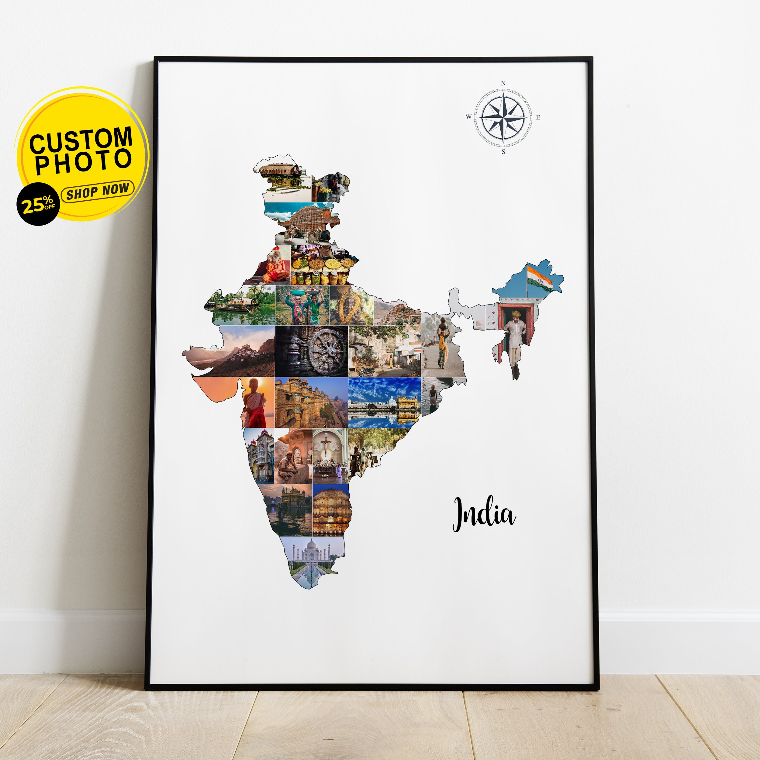 India Wall Print India Wall Art India Art India Map Canvas | Etsy