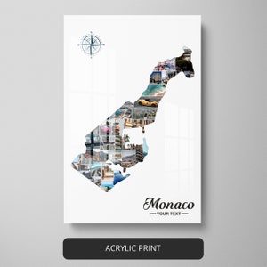 Personalzied Monaco Map, Photo Collage Map of Monaco, Country of Monaco ...