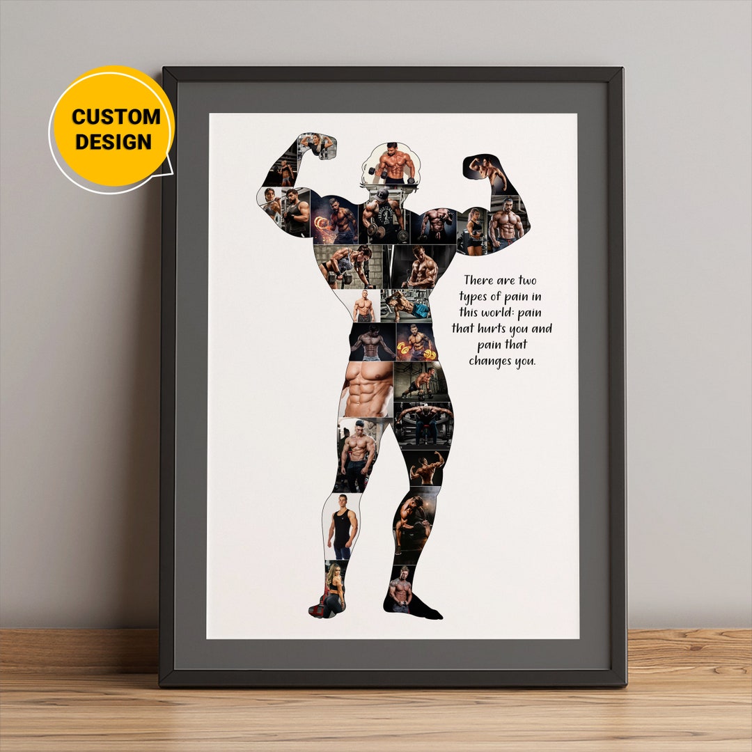 Custom Bodybuilding Photo Collage Gift, Bodybuilding Coach, Fitness ...