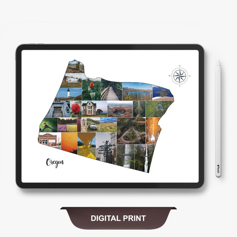 Oregon Map Oregon Map Art Oregon Wall Decor Map of Oregon - Etsy