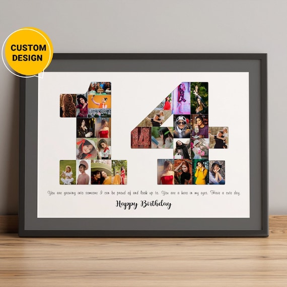 Personalized Collage Gifts for 14 Year Old Boys Number Collage Gifts for 14 Year Old Girls Birthday Gifts for Teens Birthday Gifts for Her Etsy Canada