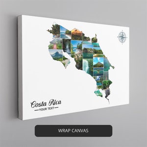 Personalized Map of Costa Rica, Photo Collage Gifts Map Costa Rica ...