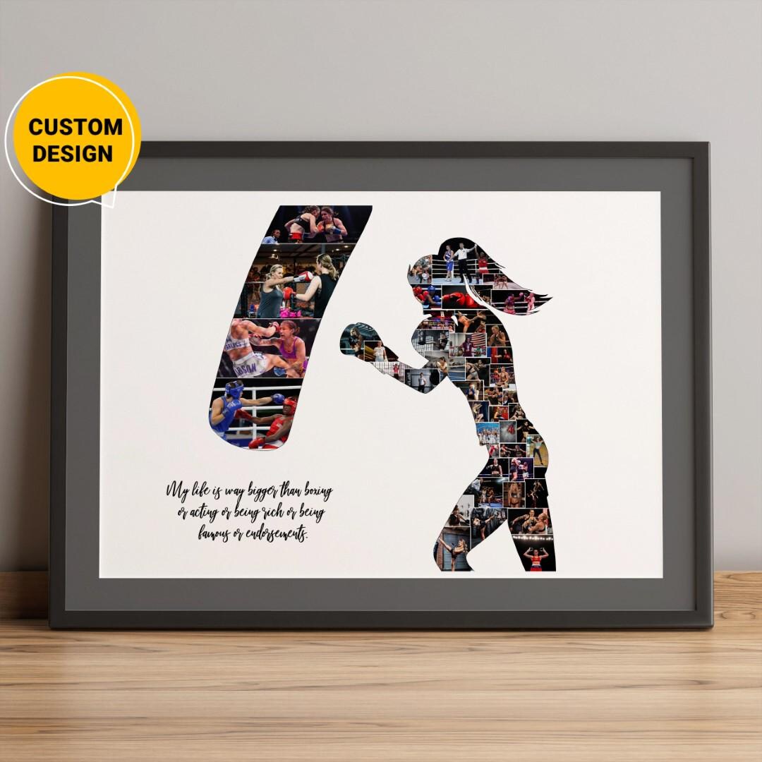 Personalized Boxing Photo Collage, Boxing Gifts for Men, Boxing Coach ...