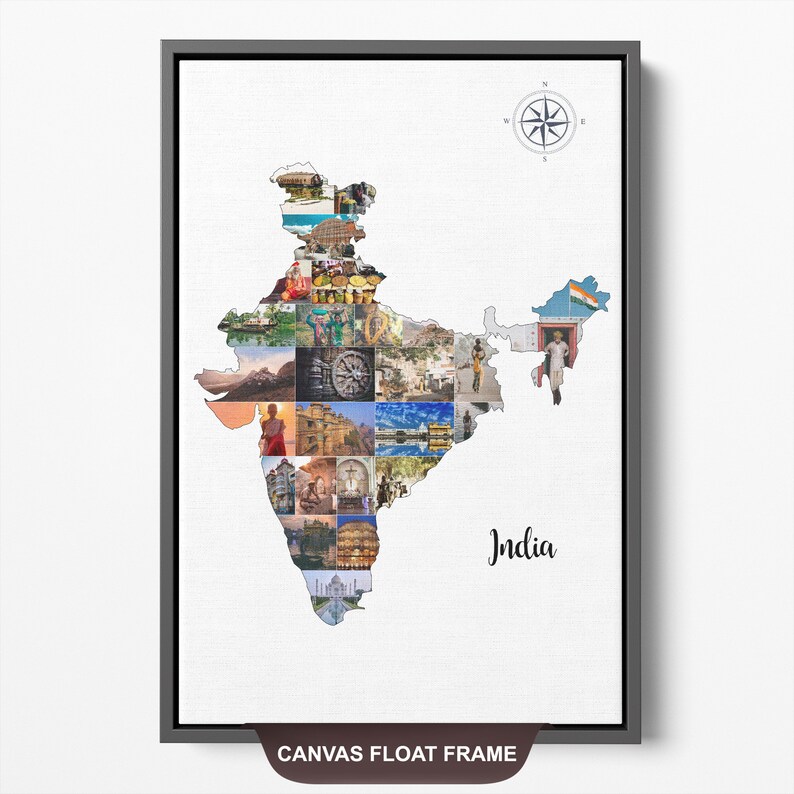 India Wall Print India Wall Art India Art India Map Canvas - Etsy