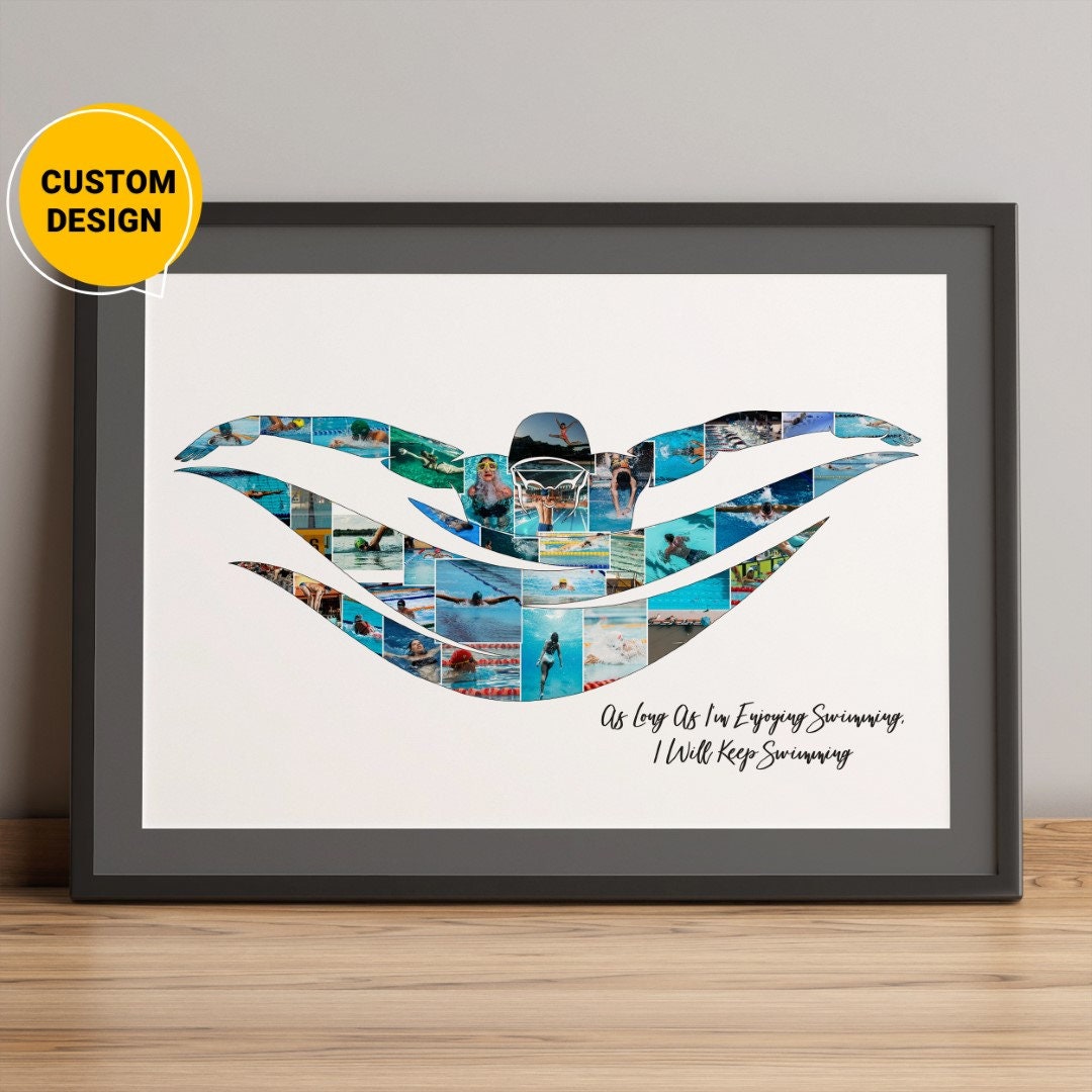 Professional Swimmer, Photo Collage Gift, Swimming Lover Gifts, Swim ...