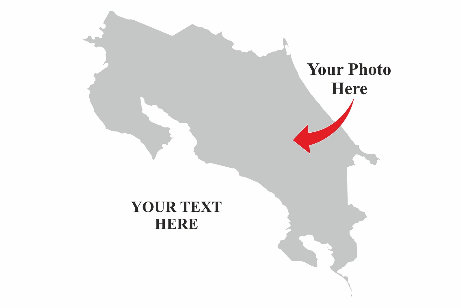 Personalized Map of Costa Rica, Photo Collage Gifts Map Costa Rica ...