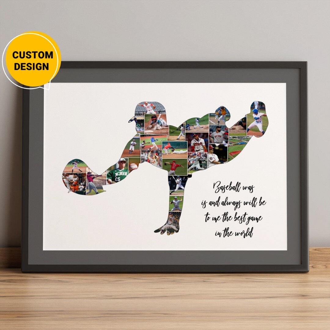 Personalized Baseball Collage, Picture Collage Frames, Baseball Coach ...
