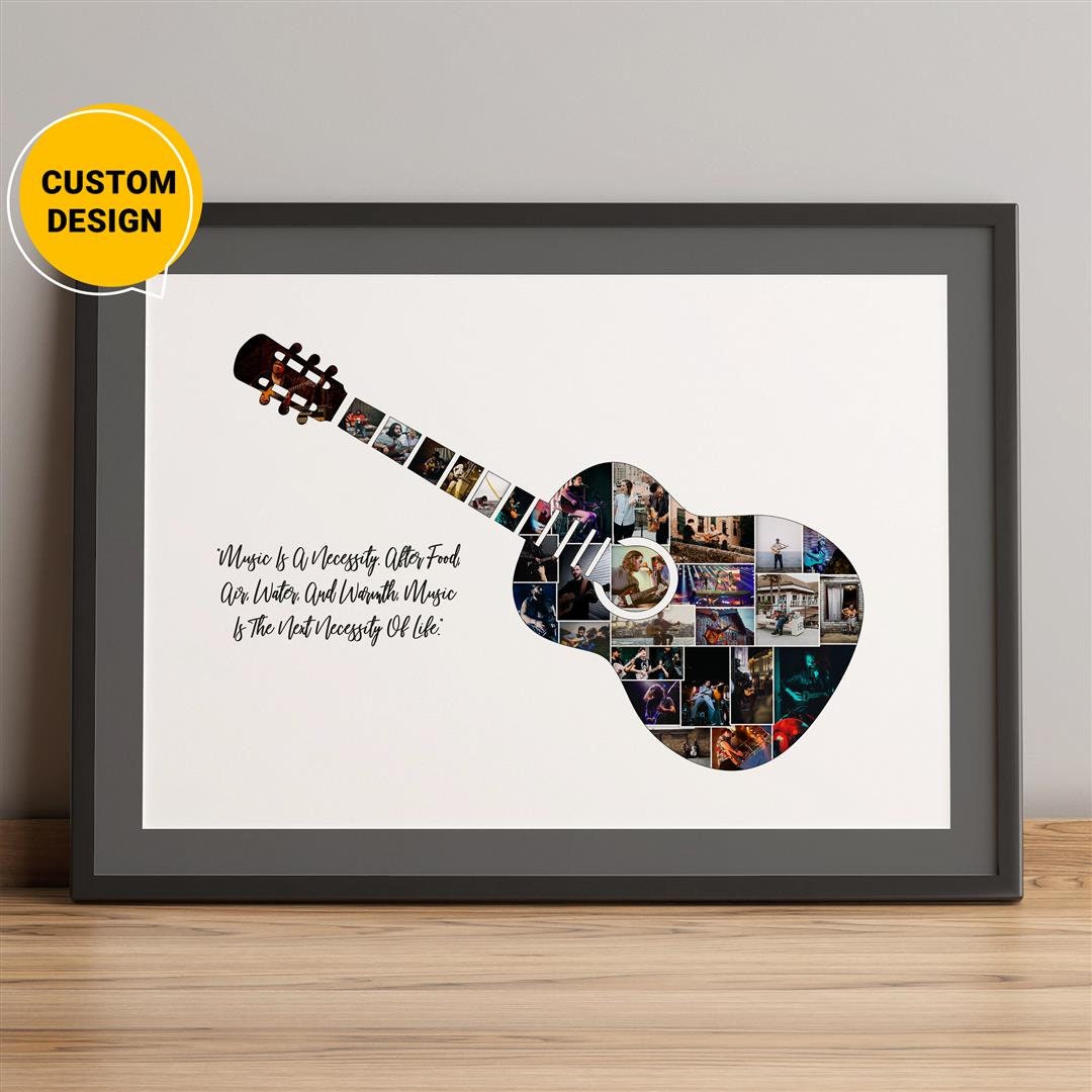 Custom Guitar Gifts, Photo Collage Gifts for Guitar Lovers, Gifts for ...