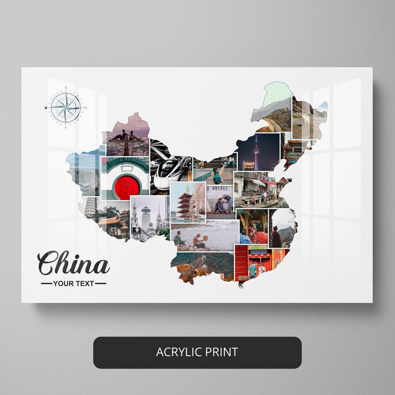 Custom China Map, Photo Collage Map of China, Map Collage China ...
