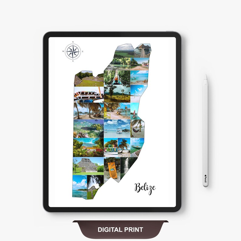 Belize Map Belize Belize Print Belize Art Belize - Etsy