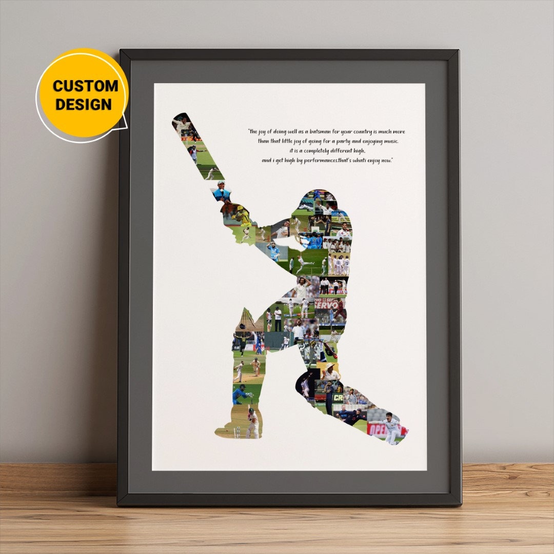 Personalized Cricket Collage, Cricket Coach Gift, Cricket Player Print ...