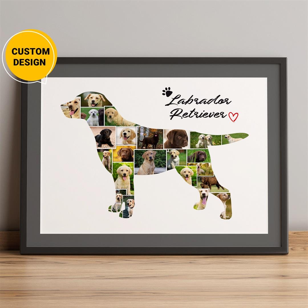 Personalized Labrador Photo Collage, Labrador Owner Gift, Labrador ...