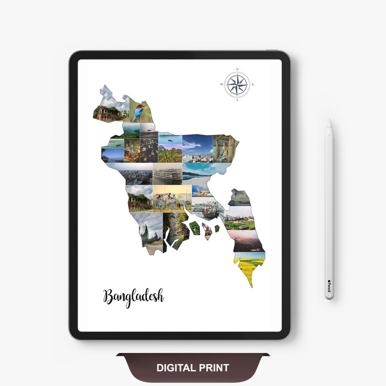 Bangladesh Map Bangladesh Decor Bangladesh Wall Art - Etsy