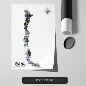 Personalized Chile Map, Photo Collage Map of Chile, Chile South America ...