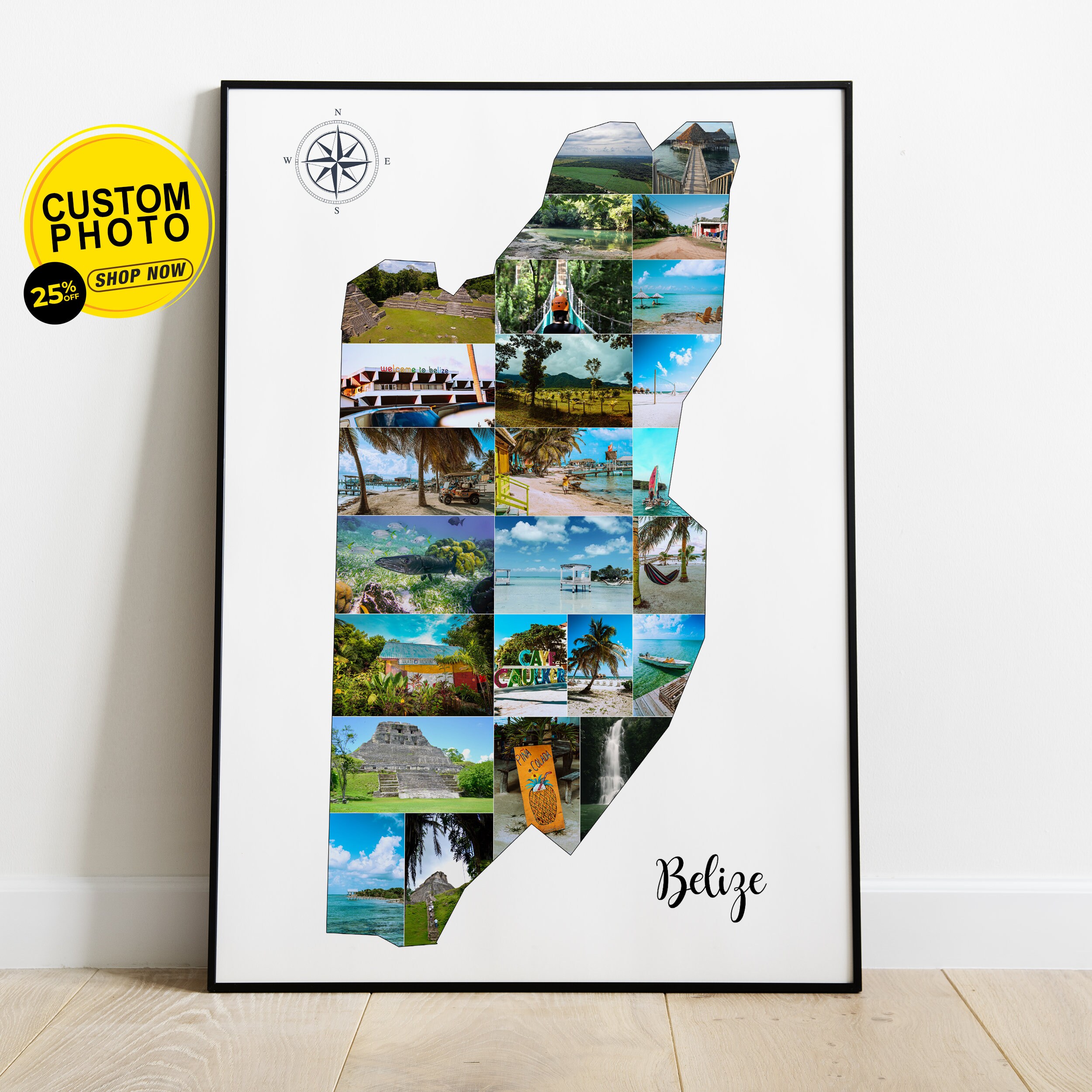 Belize Map Belize Belize Print Belize Art Belize - Etsy
