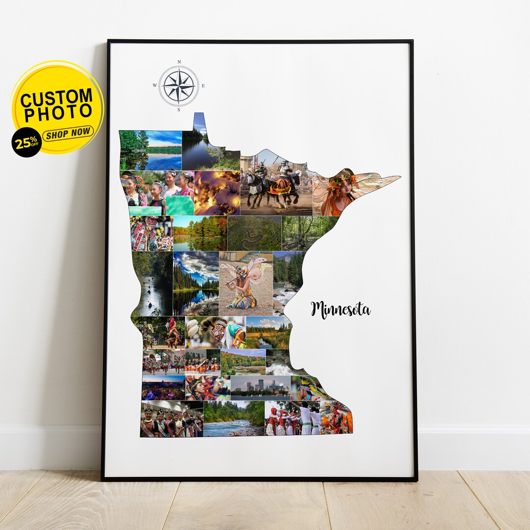 Minnesota Gift, Minnesota Watercolor, Minnesota Wall Art, Minnesota ...