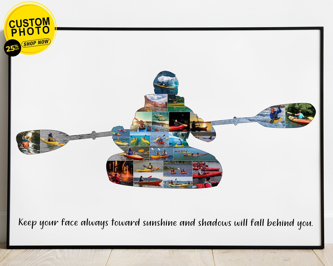 Kayak Gifts for Dad, Kayak Artwork, Kayak Paintings, Kayak Wall Decor ...