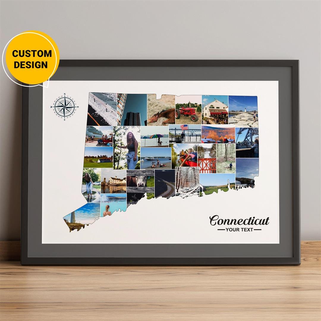 Personalized Map of Connecticut, Photo Collage Connecticut Map ...