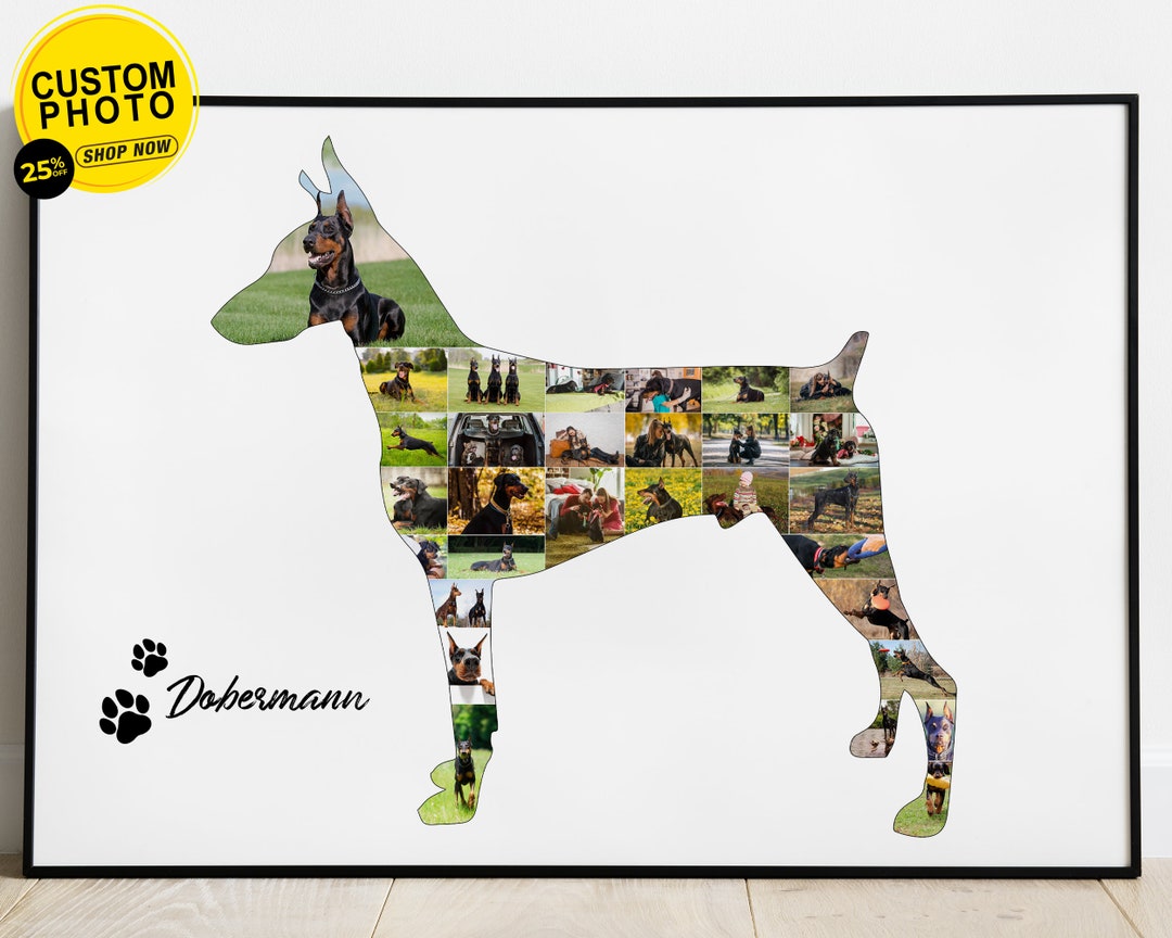 Doberman Pinscher, Dog Picture Frame, Dog Portrait Custom Painting From ...