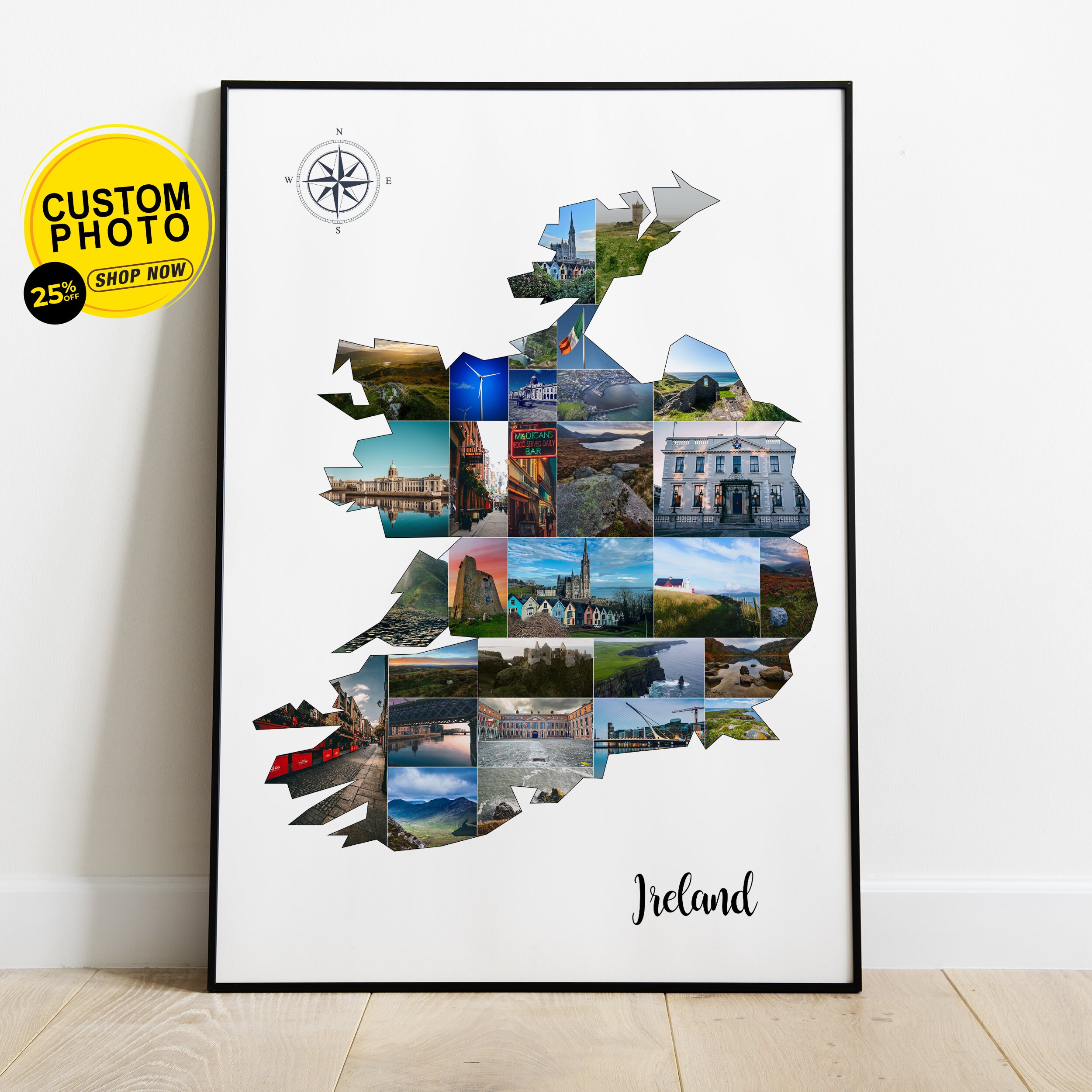 Ireland Digital Print, Ireland Map, Map of Ireland, Ireland Gifts ...