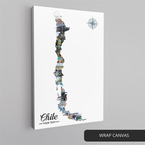 Personalized Chile Map, Photo Collage Map of Chile, Chile South America ...