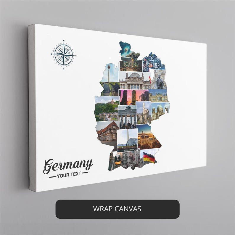 Personalized Germany Map, Photo Collage Map of Germany, Germany Map in ...