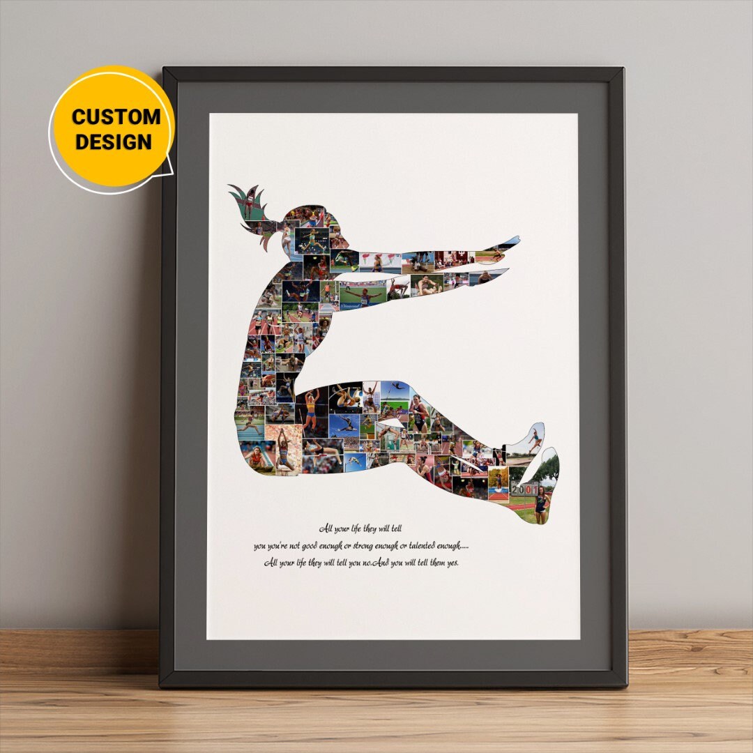 Custom Long Jump Photo Collage Gift, Long Jump Coach Gift, Long Jump ...