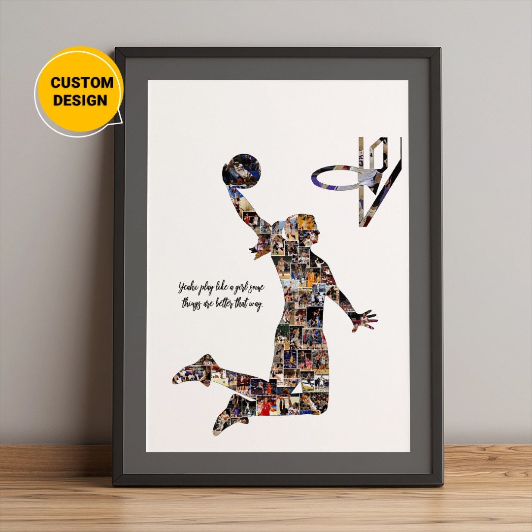 Custom Basketball Photo Collage Gift, Basketball Coach Gift Ideas ...