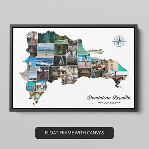 Custom Dominican Republic Map, Photo Collage Map of Dominican Republic ...