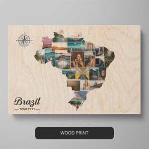 Personalized Brazil Map, Photo Collage Map of Brazil, Brazil Country ...