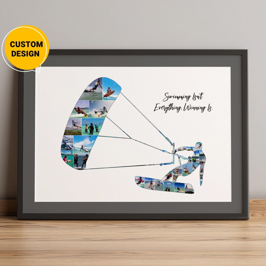 Custom Surfer Photo Collage, Surfing Coach Gift, Surfer Girl Wall ...