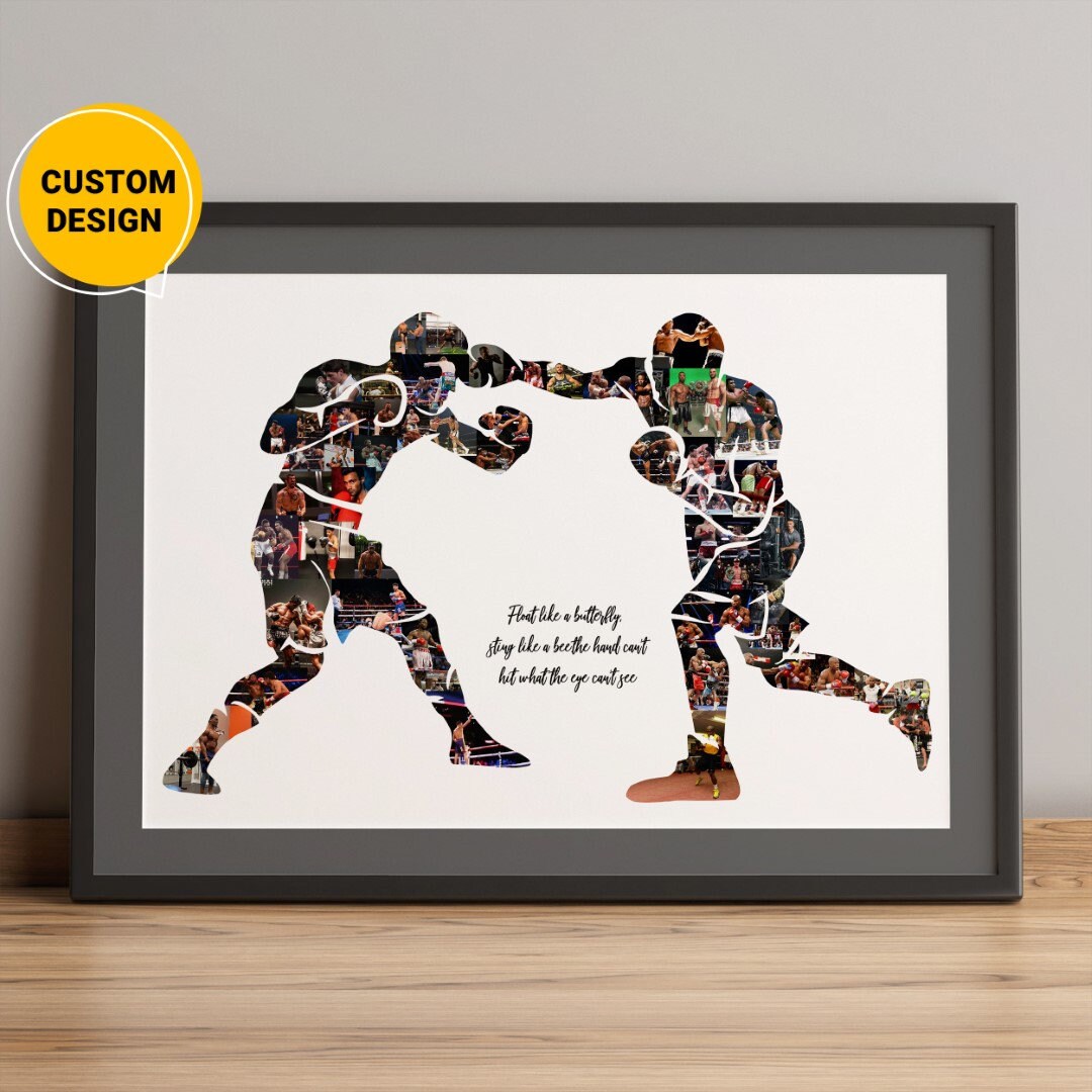 Custom Boxing Photo Collage, Boxing Coach Gift Idea, Boxing Player Gift ...