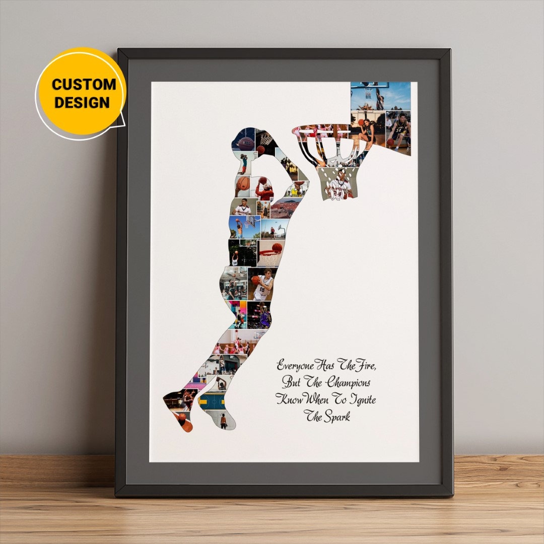 Custom Basketball Collage, Basketball Coach Gift Ideas, Gifts for ...