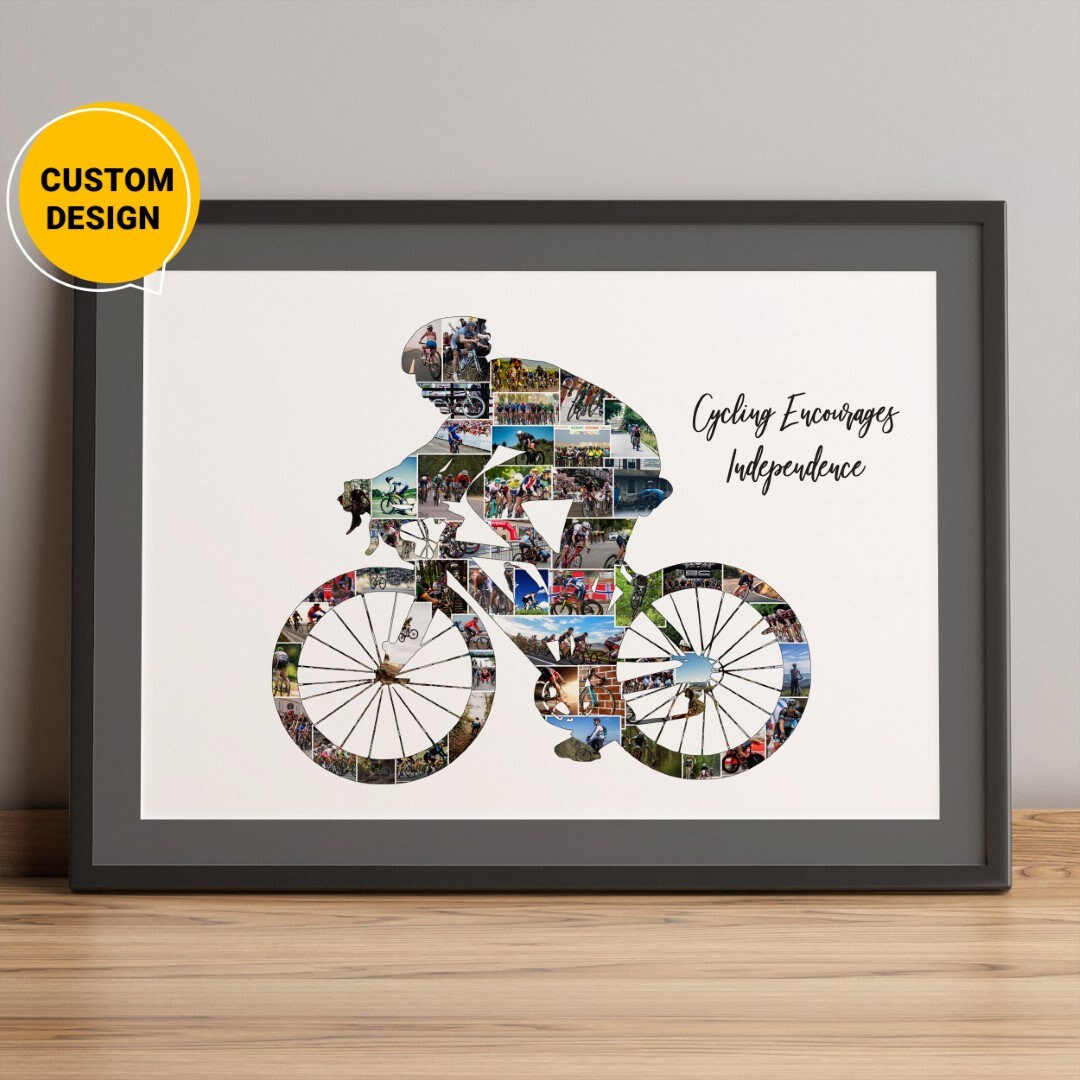 Custom Cycle Photo Collage, Best Cycling Coach, Cyclist Picture Art ...