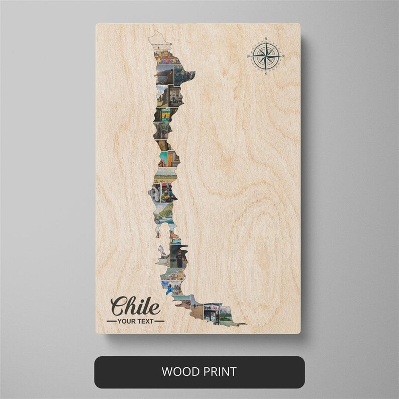 Personalized Chile Map, Photo Collage Map of Chile, Chile South America ...