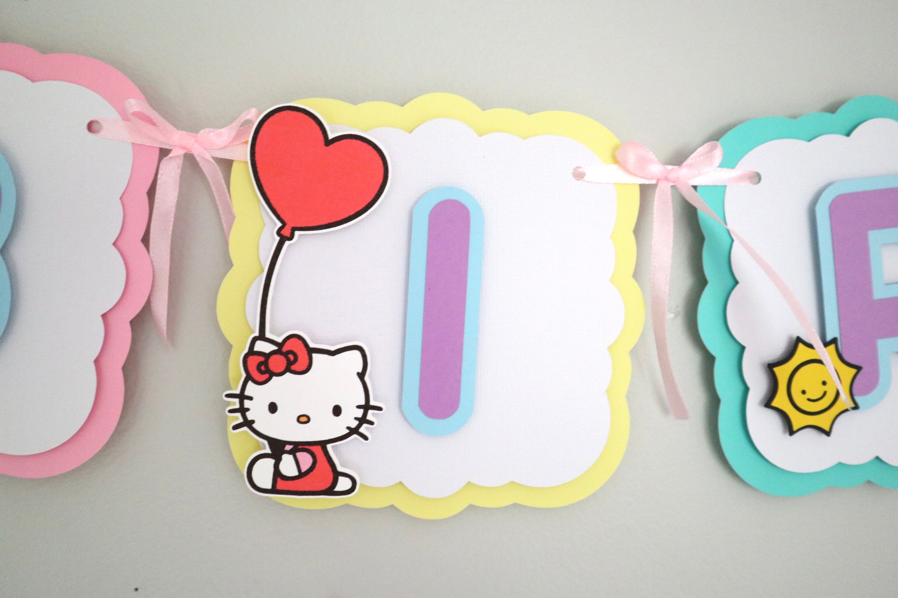 Hello Kitty Inspired Birthday Banner Party Decoration | Etsy