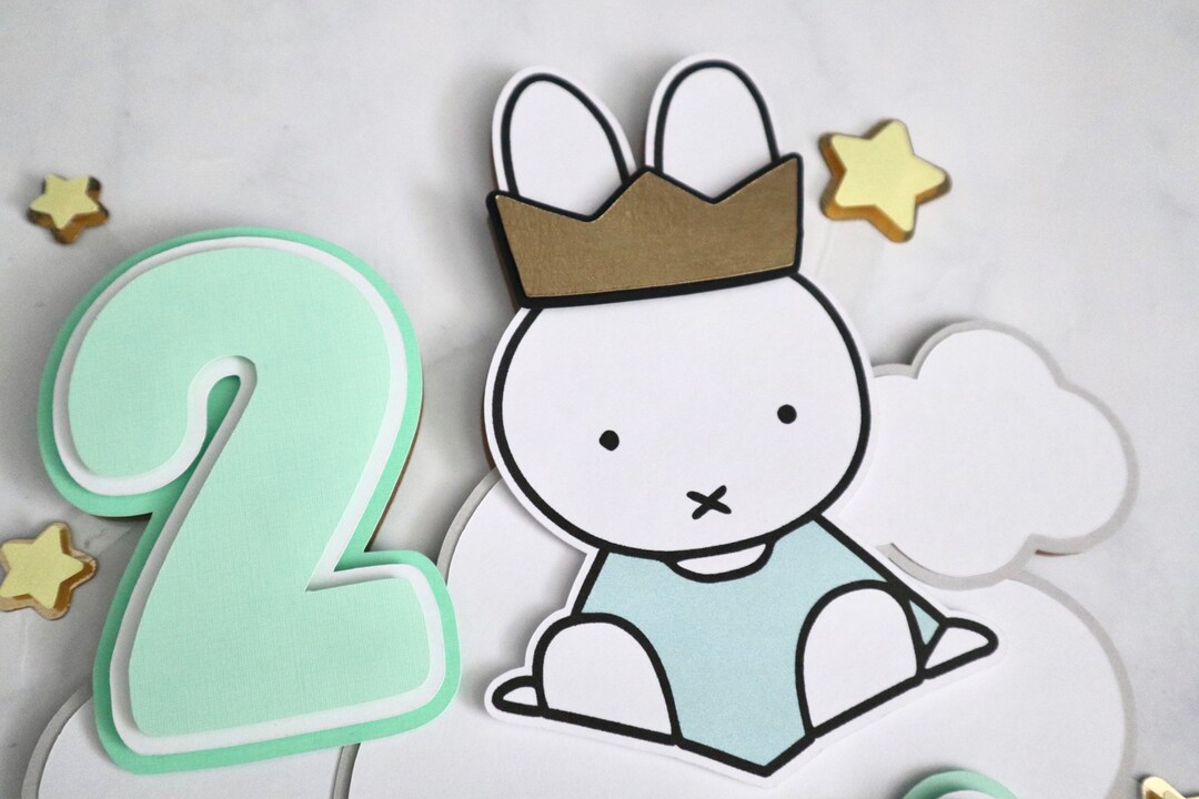 Miffy Inspired Cake Topper | Cupcake Toppers Party Decoration - Etsy