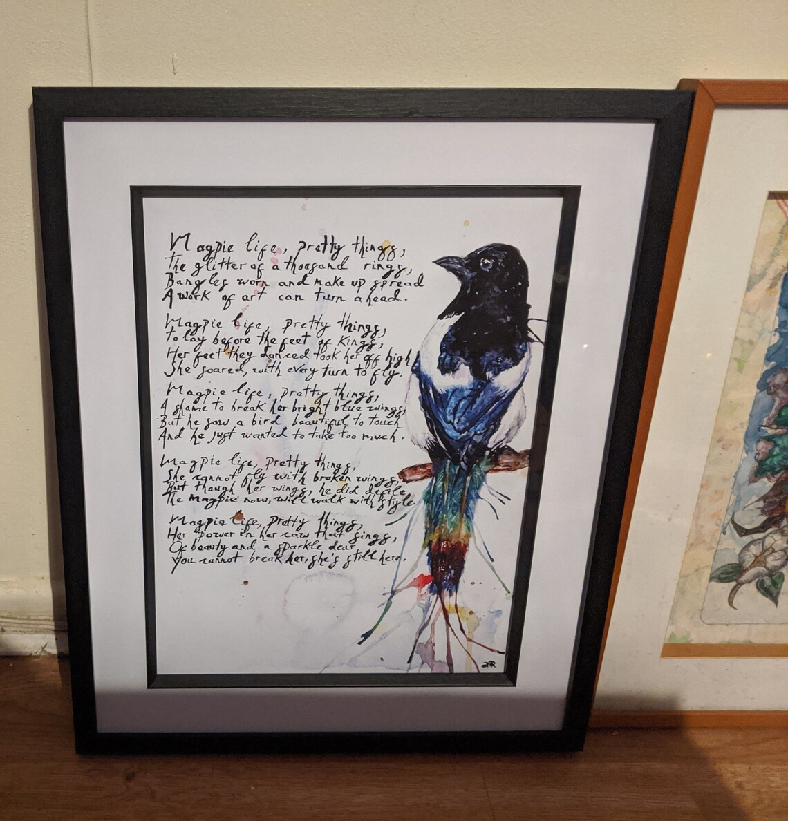 Poetry Print: A3 Magpie Life Original Watercolor and Poetry Print - Etsy
