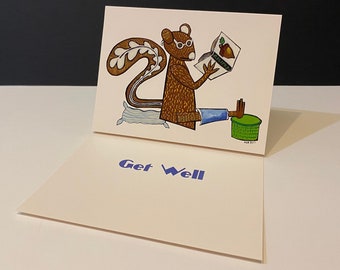Squirrel Get Well Card - Etsy