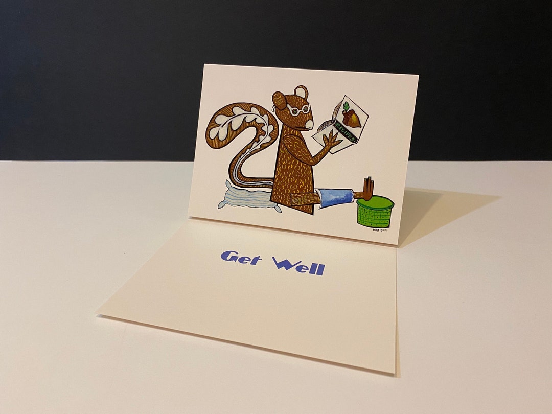 6 X Squirrel get Well Card W/ Envelope animal Lovers Greeting Cards ...